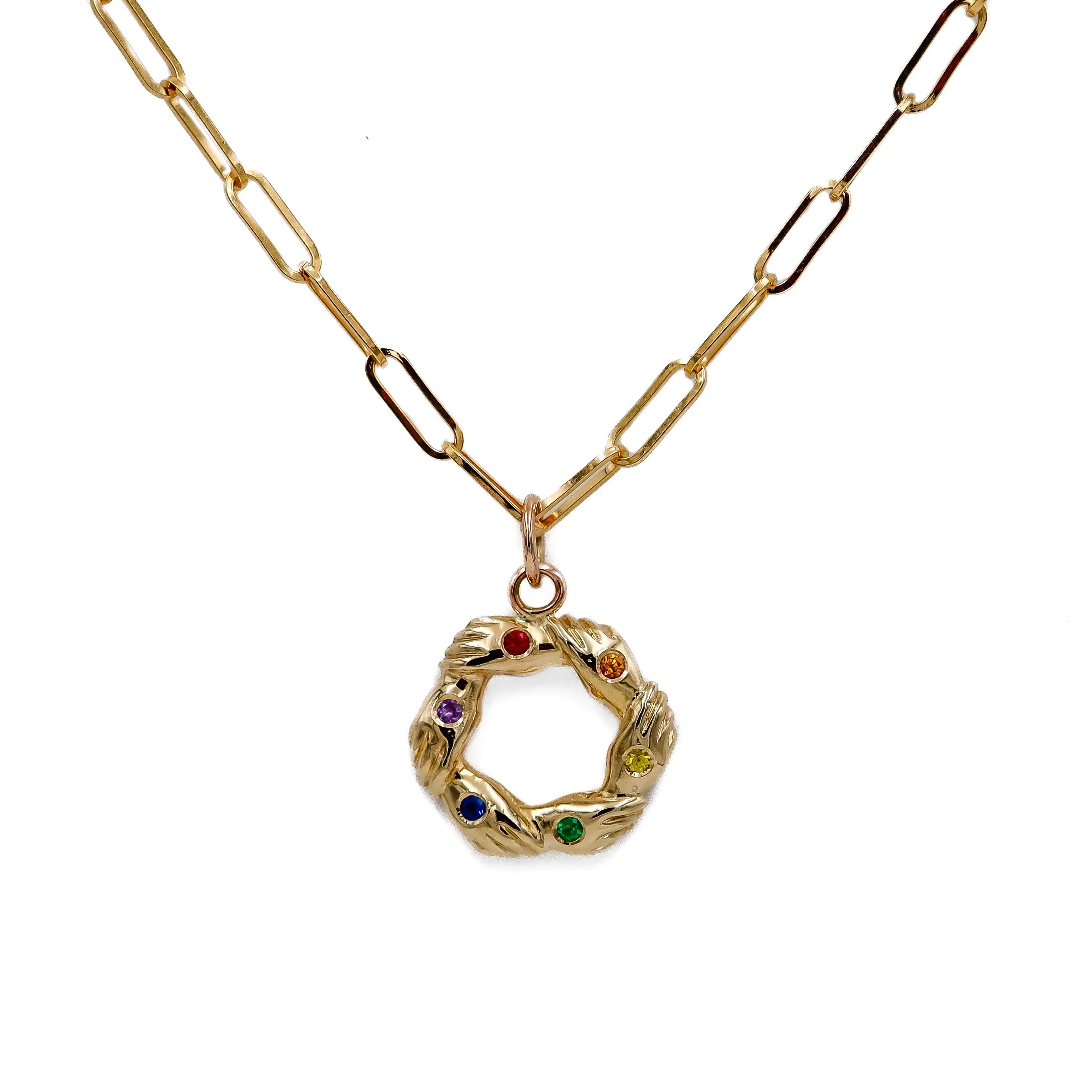 Ubuntu Circle Necklace, Rainbow (Gold) - Kelly Jay Jewellery – Kelly ...