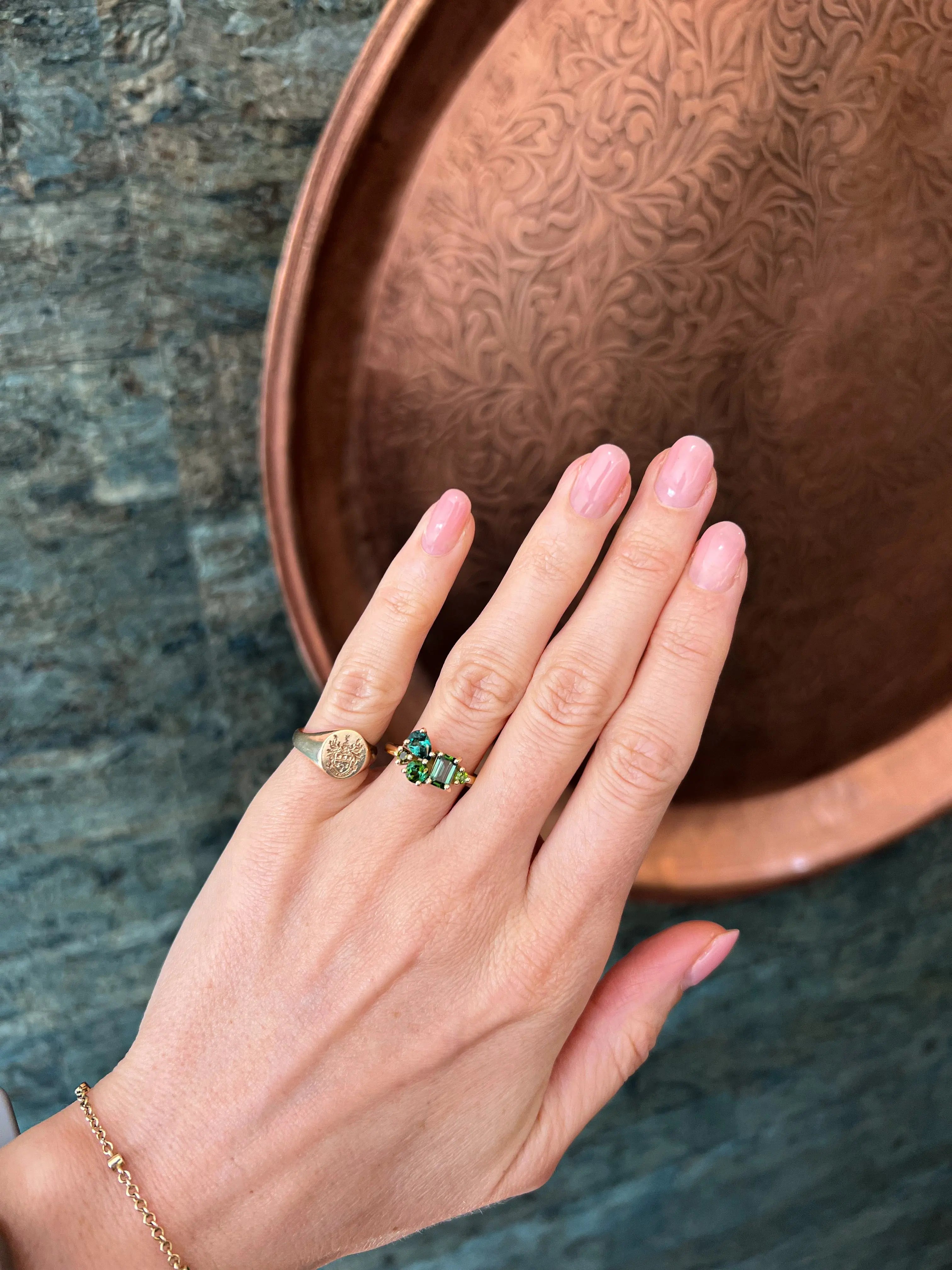 Tourmaline Cluster Ring – Kelly Jay Jewellery